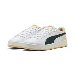 Sneaker Puma "Court Classico Sneakers Erwachsene", Damen, Gr. 42.5, wei&szlig; (wei&szlig; gr&uuml;n terrain canvas beige), Obermaterial: Synthetik, Textil; Futter: Textil; Innensohle: Textil; Laufsohle: Gummi, Schuhe Sneaker