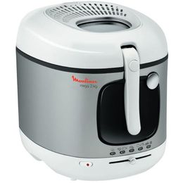 Moulinex Fritteuse »Mega« 2100 W einstellbarer Thermostat, Kontrollleuchte, Fritteuse mit Öl, AM4800 weiß/edelstahlfarben