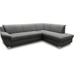 Home Affaire Ecksofa »Yesterday zeitlos und elegant, bequeme Armlehnen, L-Form« wahlweise mit Bettfunktion, auch in Cord grau