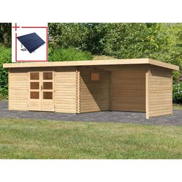 Woodfeeling Gartenhaus »Trittau 5« mit Anbaudach naturbelassen