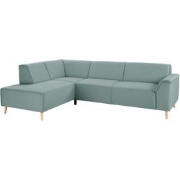 Andas Ecksofa »Janek Scandic Design, elegant und zeitlos, L-Form« mit Federkern und Keder in scandinavischem Design mint