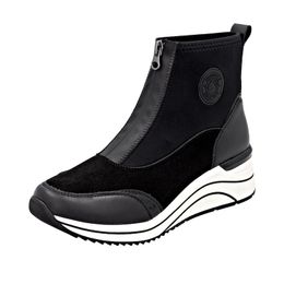 Remonte Damen Keilsneaker Casual-Boots, Stiefelette, Plateauboots mit Lite ́n Soft Ausstattung schwarz 37