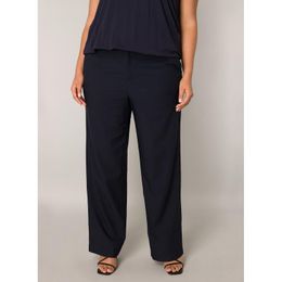 Base Level Curvy Stoffhose Sommerhose mit Schlag und Viskose dark blue 46 - N-Gr N-Gr 46 Leicht ausgestellte Stoffhose von Base Level Curvy
