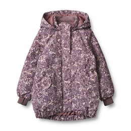 Wheat Outdoorjacke &raquo;Tove Tech&laquo; mit Kapuze mit verstellbarem Kordelzug in der Taille, praktischen Daumenl&ouml;chern purple tulips 116 116 Funktionelle...