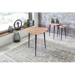 Beistelltisch 60x60 cm Akazie massiv & naturfarben Couchtisch Unikat ELSA