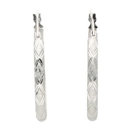 Paar Creolen Smart Jewel "diamantiert, Silber 925", silber, Ohrringe, Damen, Silber 925 (Sterlingsilber)