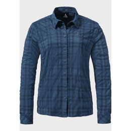 Sch&ouml;ffel Outdoorbluse SCH&Ouml;FFEL "Hiking Blouse Style Yekuro WMS", Damen, Gr. 40, blau (8820, blau), Oberstoff: 81% Polyester, 14% Nylon, 5% Elasthan, Basic, V-Ausschnitt, Blusen