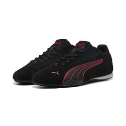 Sneaker Puma "Puma Catch Sneakers Erwachsene", Damen, Gr. 40, rot (schwarz rot), Obermaterial: Textil, Kuhleder, Synthetik; Futter: Textil; Innensohle: Textil; Laufsohle: Gummi, Schuhe Sneaker