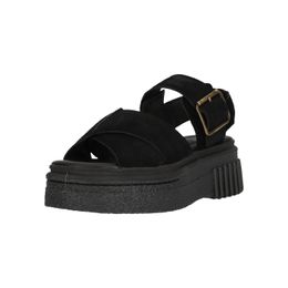 Sandale Clarks "Evamar", Damen, Gr. 40, schwarz, Leder, Schuhe Sandale, mit Komfort-Features