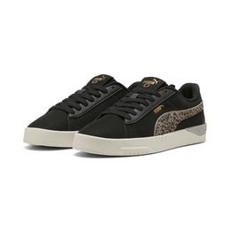 Sneaker Puma "Jada Classic Animal Flair Sneakers Damen", Damen, Gr. 36, schwarz (schwarz gold team regal rot), Obermaterial: Synthetik. Futter: Synthetik, Textil. Innensohle: Textil. Laufsohle: Gummi, Schuhe Sneaker