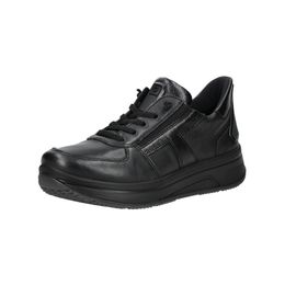 Sneaker Ara "Ara Sneaker Leder", Damen, Gr. 38,5, schwarz (schwarz, schwarz), Leder, Schuhe Sneaker