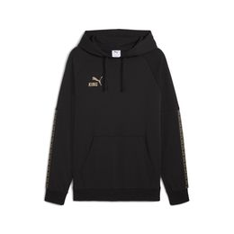 Hoodie Puma "KING Fu&szlig;ballhoodie Herren", Herren, Gr. XS, schwarz (schwarz gold), Obermaterial: 32% Polyester, 68% Baumwolle. Rippe: 3% Elasthan, 97% Baumwolle. Besatz: 100% Polyester, normal, Rundhals, Sweatshirts Hoodie