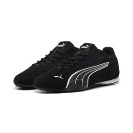 Sneaker Puma "Puma Catch Sneakers Erwachsene", Damen, Gr. 37,5, schwarz-wei&szlig; (schwarz, wei&szlig;), Obermaterial: Textil, Kuhleder, Synthetik; Futter: Textil; Innensohle: Textil; Laufsohle: Gummi, Schuhe Sneaker