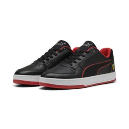Sneaker Puma "Scuderia Ferrari Caven 2.0 Sneakers Erwachsene", Damen, Gr. 41, schwarz (schwarz rosso corsa rot), Obermaterial: Kuhleder, Synthetik, Textil. Futter: Textil. Innensohle: Textil. Laufsohle: Gummi, Schuhe Sneaker