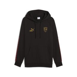 Hoodie Puma "RC Lens KING Hoodie Herren", Herren, Gr. S, schwarz (schwarz matte gold beige), Obermaterial: 68% Baumwolle, 32% Polyester. Rippe: 3% Elasthan, 97% Baumwolle. Besatz: 100% Polyester, normal, Sweatshirts Hoodie