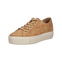 Sneaker Paul Green "Paul Green Sneaker Nubukleder", Damen, Gr. 38, braun (mittelbraun), Nubukleder, Schuhe Sneaker