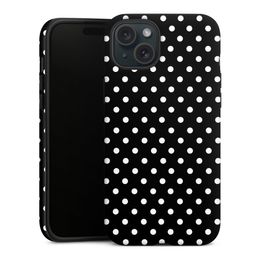 DeinDesign iPhone 15 Plus Handy Panzer Handyhülle robuste Outdoor Hülle Schutzhülle matt Points Retro Polka Dots Tough Case