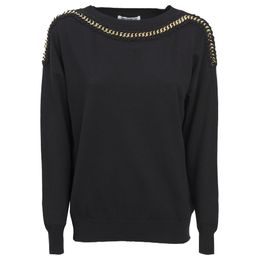 Influencer Pullover Damen Gr&ouml;&szlig;e L gold / schwarz