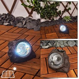 hofstein Sameo Solar-Steinleuchte LED Braun, Grau, 4-flammig