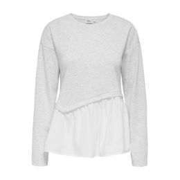 Only Sweatshirt 'ONLJOHANNA' Damen Gr&ouml;&szlig;e XS hellgrau / wei&szlig;