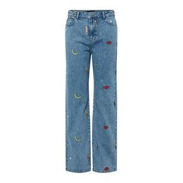 Pieces Jeans 'PCJidi' Damen Gr&ouml;&szlig;e 29 blue denim / zitrone / dunkelrot