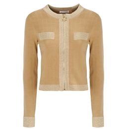 Influencer Strickjacke Damen Gr&ouml;&szlig;e L beige / sand