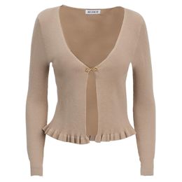 Influencer Strickjacke Damen Gr&ouml;&szlig;e M beige