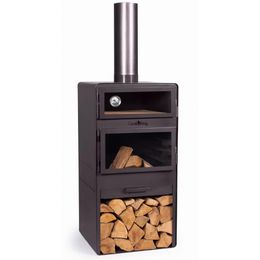 CookKing Terrassenofen 'Vento Plus' schwarz 50 x 50 x 150 cm mit Pizzaofen