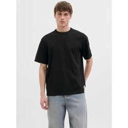 Jack & Jones Rundhalsshirt JACK & JONES "JJEDOVER TEE SS CREW NECK", Herren, Gr. L, schwarz, Single Jersey, Obermaterial: 100% Baumwolle, unifarben, relaxed fit normal, Rundhals, Shirts Rundhalsshirt