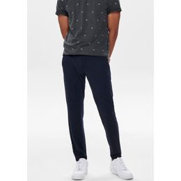 Only & Sons Chinos ONLY & SONS "ONSMARK SLIM GW 0209 PANT NOOS", Herren, Gr. 28, Länge 32, blau (night sky), Web, Obermaterial: 76% Polyester, 20% Viskose, 4% Elasthan, unifarben, schmal normal, Hosen