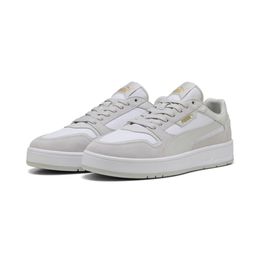 Puma Herren Sneaker "Court Classic Sneakers aus Wildleder Erwachsene", Gr. 42wei&szlig; glacial gray gold, Obermaterial: Synthetik, Kuhleder, Leder;
