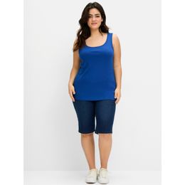 sheego Damen Tanktop in Rippqualität, blaubeere, Größe 46