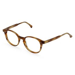Fielmann MF 031 FA PEPE Brille Unisex | Fassung: Vollrand, Panto, Braun Gestreift