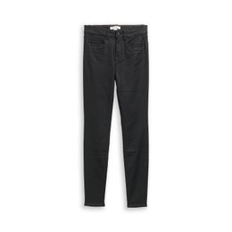 Tom Tailor Denim Damen Coated TTNELA SKINNY Jeans, schwarz, Uni, Gr. 26/30