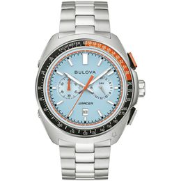 Bulova Herren Chronograph "Racer", silber, Armbanduhren, Armbanduhr, Quarzuhr, Herrenuhr, Tag, analog, Edelstahlarmband