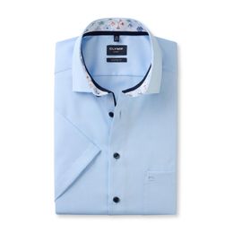 OLYMP Herren Kurzarmhemd "Luxor modern fit", blau, Gr. 39, Web, Obermaterial: 100% Baumwolle, Hemden