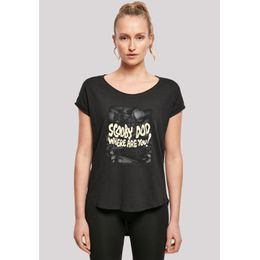 F4NT4STIC Damen T-Shirt "Scooby Doo Scary Castle", schwarz, Gr. M, Obermaterial: 100% Baumwolle, Shirts, Damen,Premium Merch,Lang,Longshirt,Bedruckt