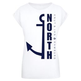 F4NT4STIC Damen T-Shirt "PLUS SIZE North Anker", wei&szlig;, Gr. 5XL, Obermaterial: 100% Baumwolle, Shirts, Print