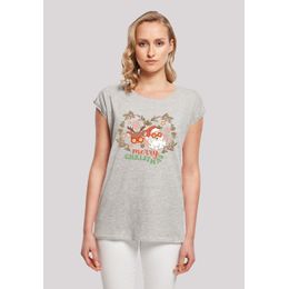 F4NT4STIC Damen T-Shirt "Weihnachten Hippie Santa And Reindeer", grau, Gr. XXL, Obermaterial: 100% Baumwolle, Shirts, Premium Qualit&auml;t,