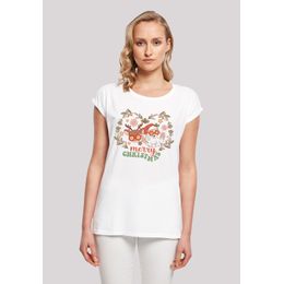 F4NT4STIC Damen T-Shirt "Weihnachten Hippie Santa And Reindeer", wei&szlig;, Gr. XXL, Obermaterial: 100% Baumwolle, Shirts, Premium Qualit&auml;t,