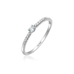 Elli DIAMONDS Damen Verlobungsring "Diamant Verlobung Hochzeit (0.11 ct) 585 Wei&szlig;gold", 56mm, 0,05 P1 = bei 10-facher Vergr&ouml;&szlig;erung erkennbare
