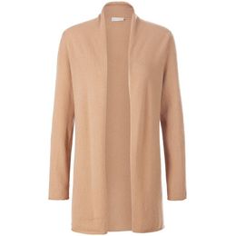 Peter Hahn - Strickjacke aus Schurwolle und Kaschmir, braun, Gr. 38 / S - Schurwolle