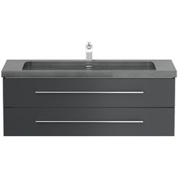 Posseik Badmöbel Granit G654 YAMO 130 cm 1 Hahnloch SoftClose weiß hochglanz
