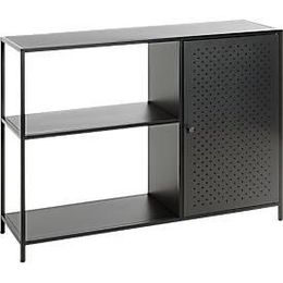 Regal HAKU, 4 Fächer mit jeweils bis zu 10 kg Tragkraft, B 1000 x T 300 x H 750 mm, Stahl/Metall, schwarz