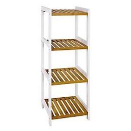 Regal HAKU, 4 Fachböden mit jeweils bis zu 20 kg Tragkraft, B 350 x T 330 x H 1120 mm, Holz, weiß/Bambus-naturfarben