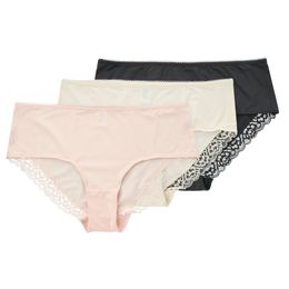 Gina Benotti 3 Damen Pantys mit Spitze