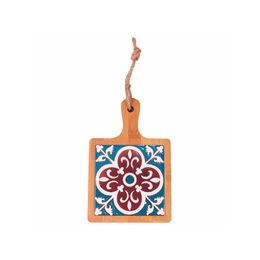 Villa d ́Este Schneidebrett "Tradizione" in Hellbraun/ Blau - (B)12,9 x (H)19,6 cm - 13% | Kuechenhelfer