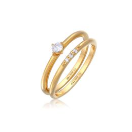Elli Ring 925 Sterling Silber in Gold | Gr.: 50