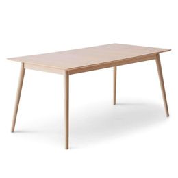 Esstisch &raquo;Meza Designtisch mit Auszugsfunktion und 2 Einlegeplatten&laquo; abgerundete Tischplatte MDF, Massivholzgestell, in zwei Breiten beige Tischplatte