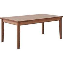 Esstisch &raquo;Basic Sami, schnell innenliegende Einlegeplatten ausziehbar,&laquo; 180(280)x100 cm, Furnier / Massivholz, stabiler d&auml;nische Design Tisch braun 